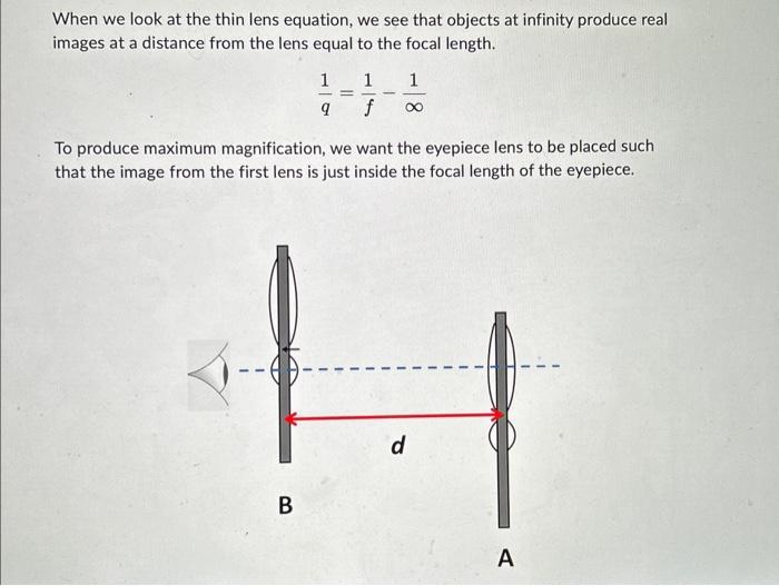 Solved When we look at the thin lens equation, we see that | Chegg.com