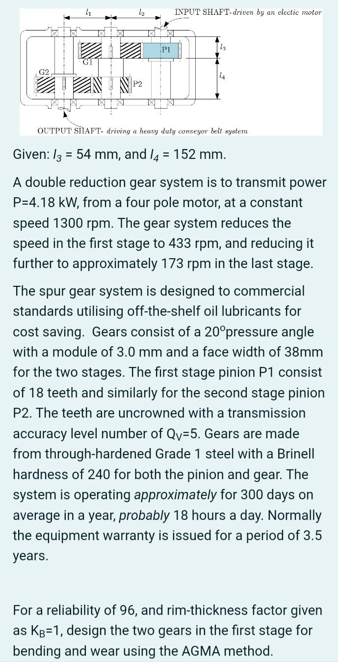 Solved P2 P1 INPUT SHAFT-driven by an electic motor 13 64 | Chegg.com
