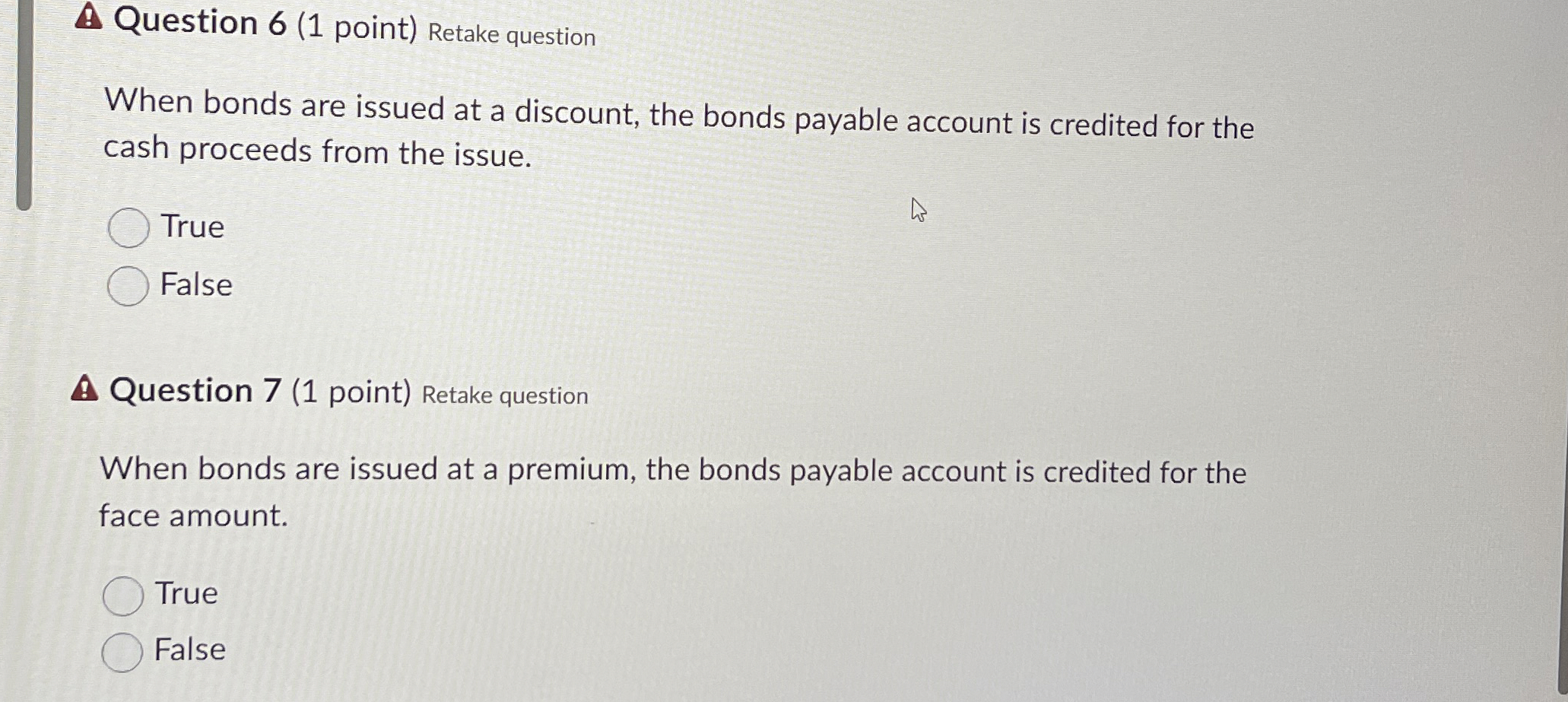 Solved Δ ﻿Question 6 (1 ﻿point) ﻿Retake questionWhen bonds | Chegg.com