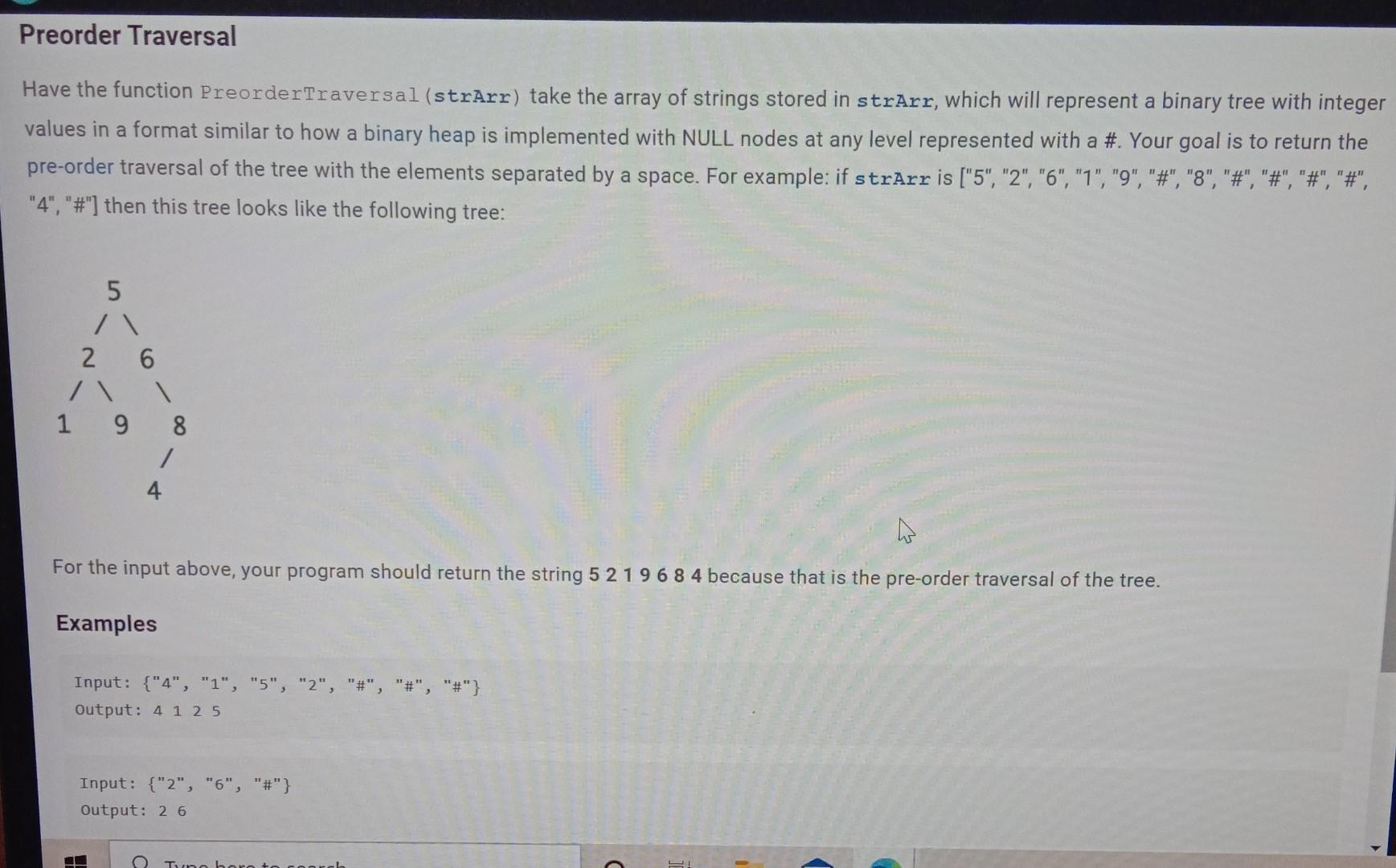 Solved Preorder Traversal Have the function | Chegg.com