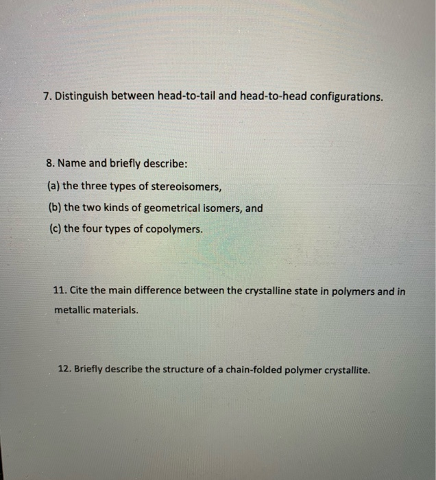 Solved 7. Distinguish between head-to-tail and head-to-head | Chegg.com