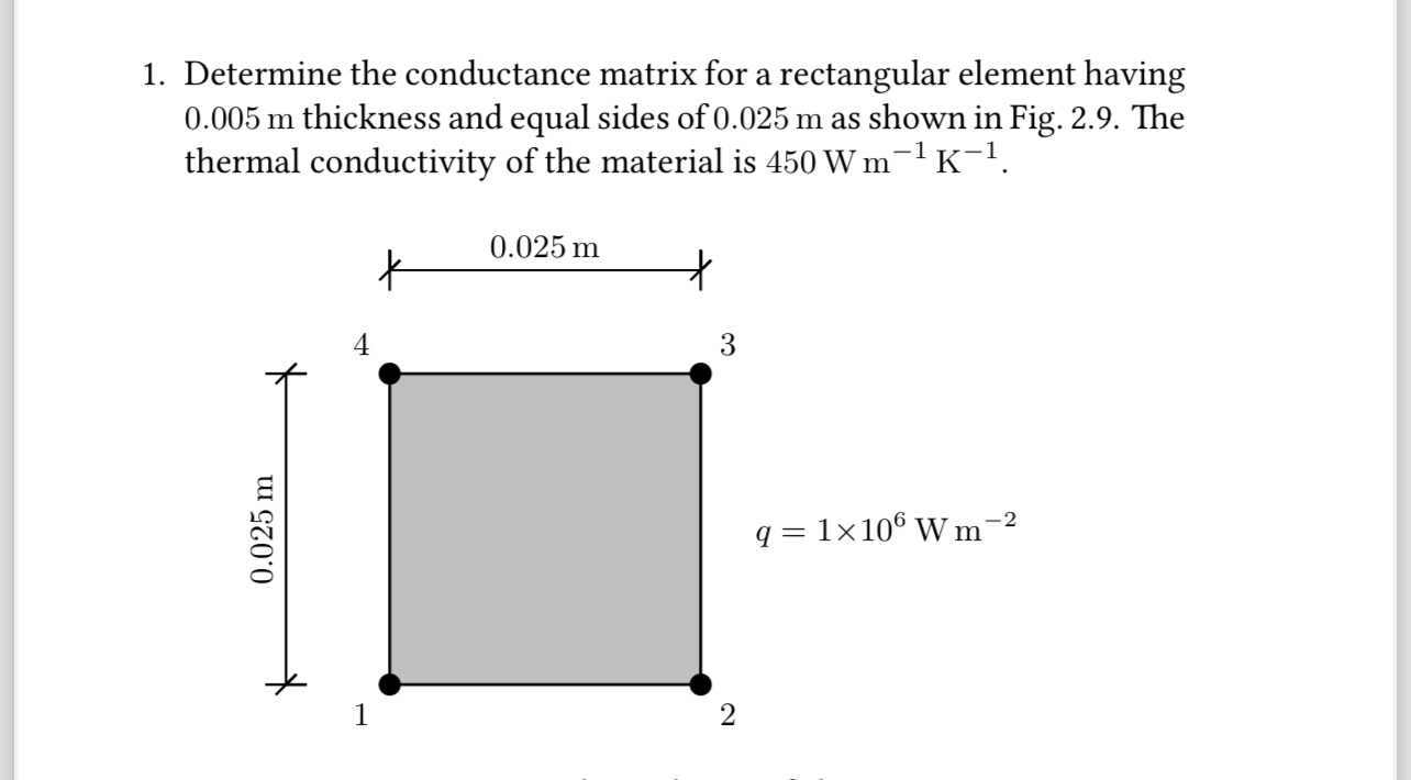 Solved Determine the conductance matrix for a rectangular | Chegg.com