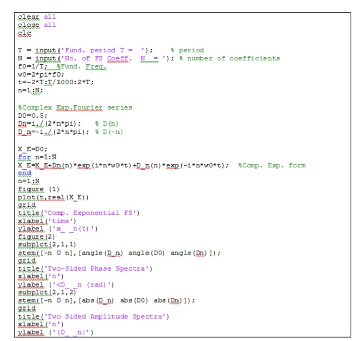 Part 3: Trigonometric Fourier series 3.1 For the | Chegg.com