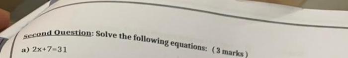 Solved second Ouestion: Solve the following equations: ( 3 | Chegg.com Solved second Ouestion: Solve the following equations: ( 3 | Chegg.com