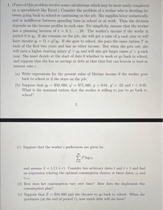 Solved 4. (Parts of this problem involve some calculations | Chegg.com