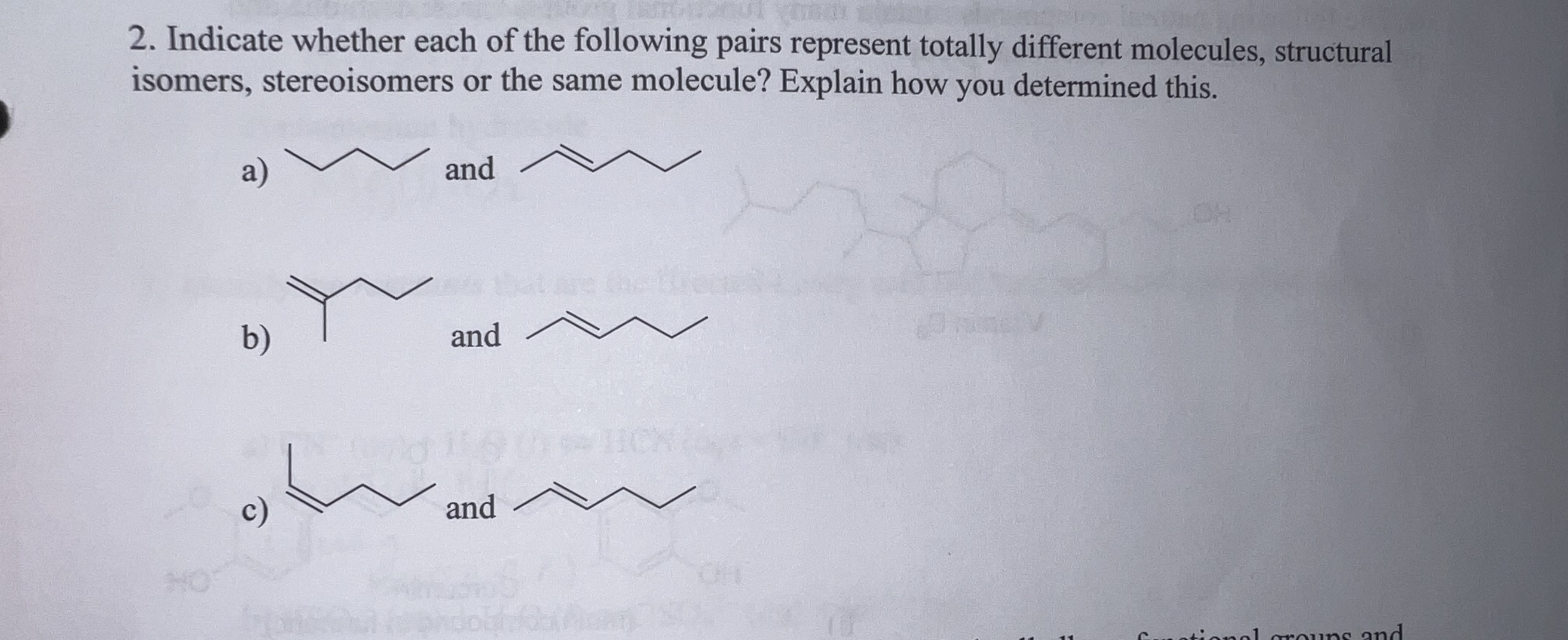 Solved 2. ﻿Indicate whether each of the following pairs | Chegg.com