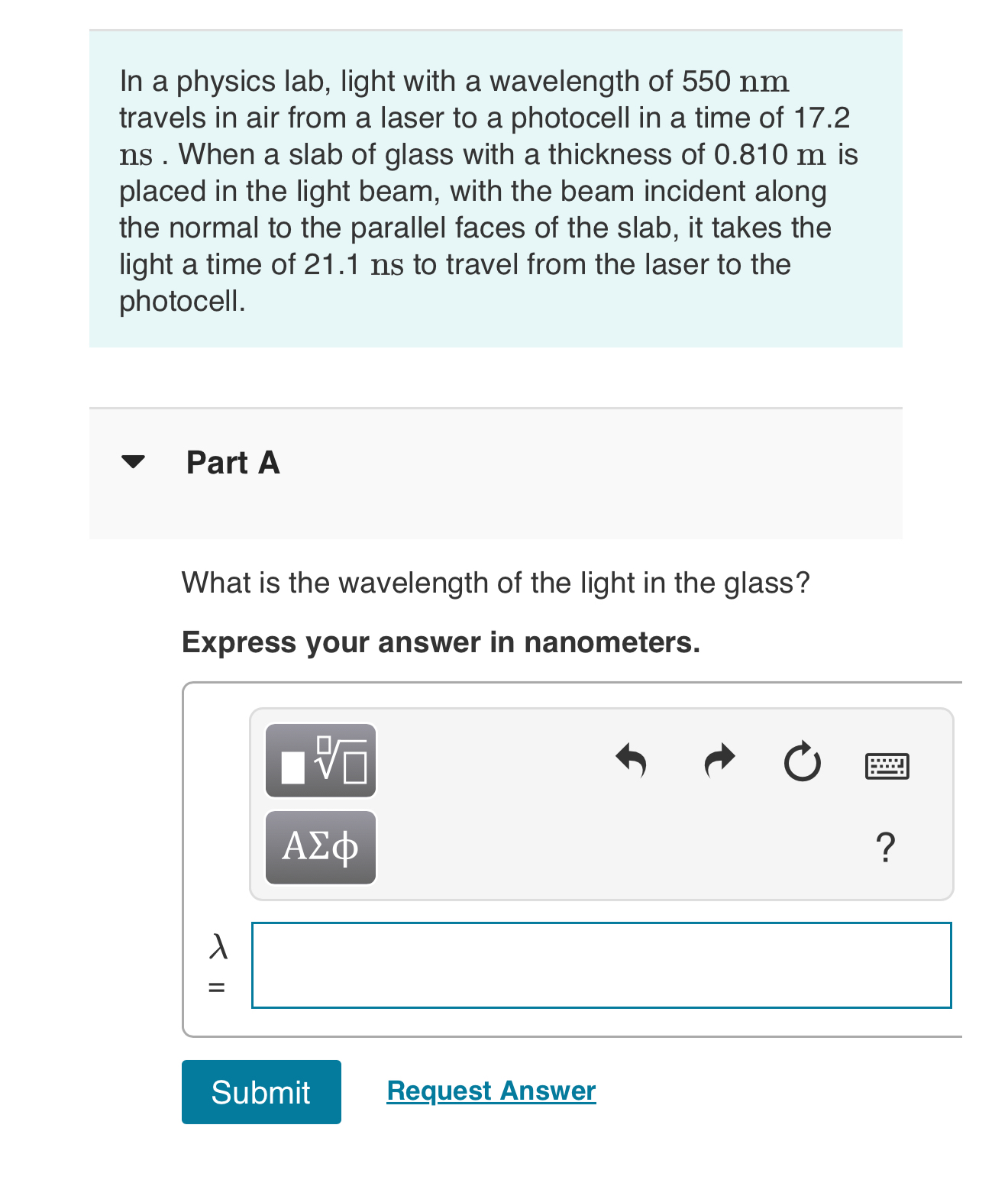 High Quality SOLUTION In a physics lab, light with a wavelength of 550 ﻿nm | Chegg.com