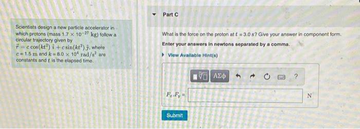 Solved Part C Scientists design a new particle accelerator | Chegg.com
