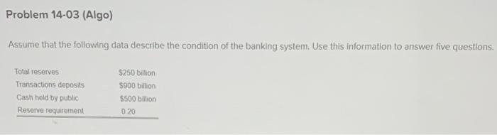 Solved Assume that the following data describe the condition | Chegg.com