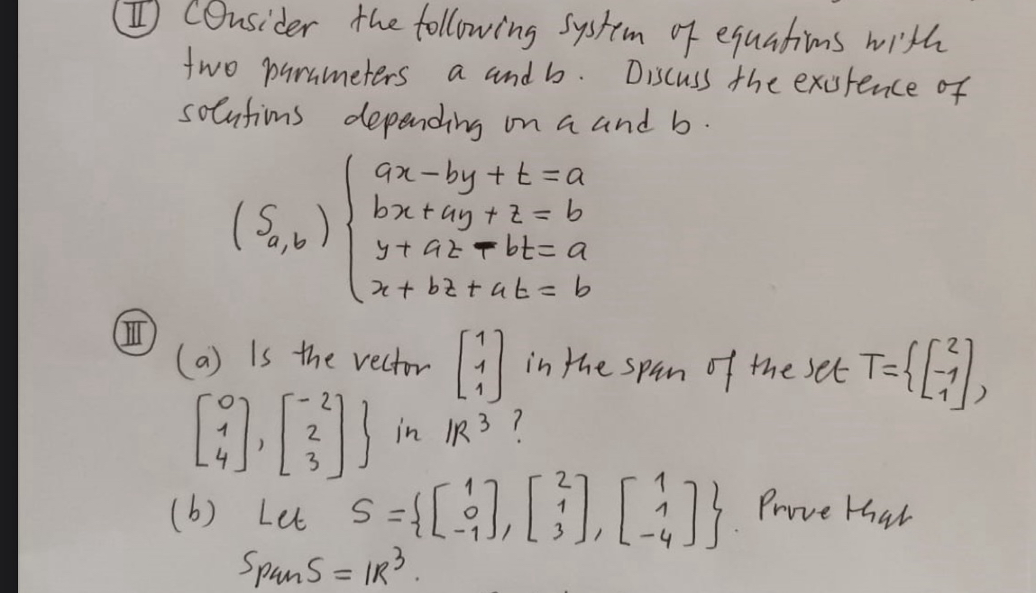 Solved (II) ﻿COnsider the following system of equations with | Chegg.com