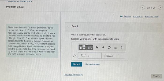 Solved The ozone molecule O3 has a permanent dipole Part A | Chegg.com