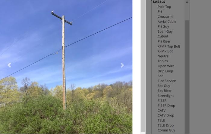 Solved Label the electric utility pole similar to the | Chegg.com