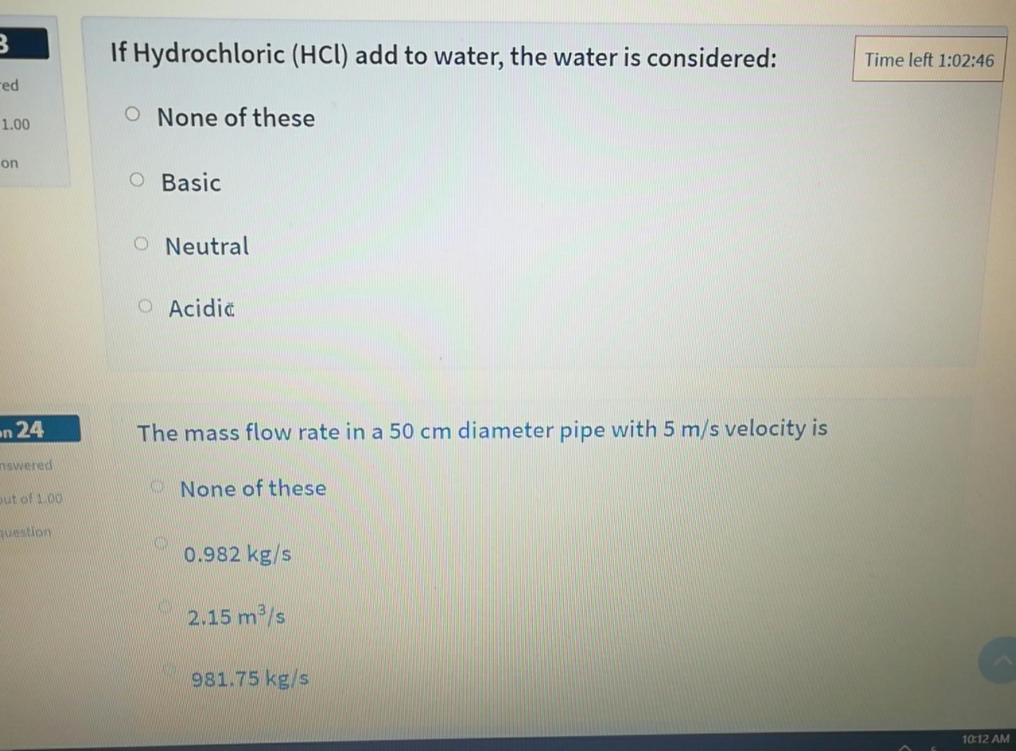 Solved 3 If Hydrochloric (HCl) add to water, the water is | Chegg.com
