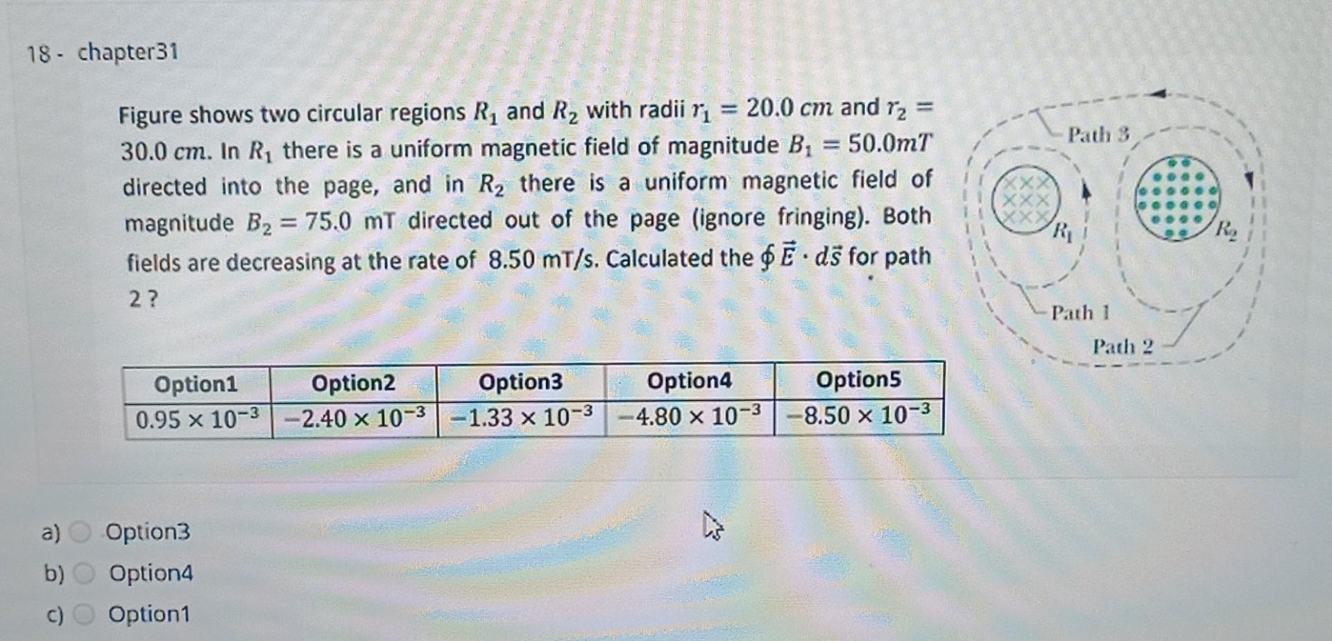 Solved Figure shows two circular regions R1 and R2 with | Chegg.com