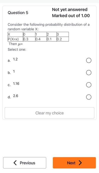 Solved Consider the following probability distribution of a | Chegg.com