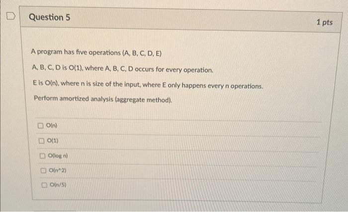 Solved A program has five operations (A, B, C, D, E) A, B, | Chegg.com
