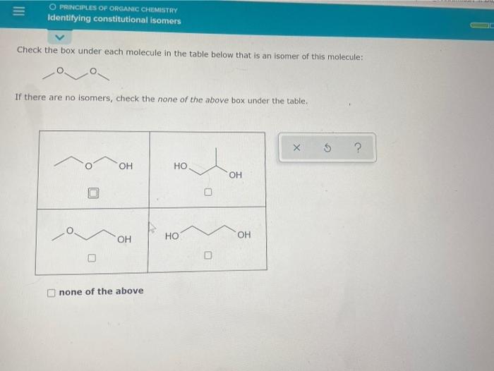 Solved E O PRINCIPLES OF ORGANIC CHEMISTRY Identifying | Chegg.com