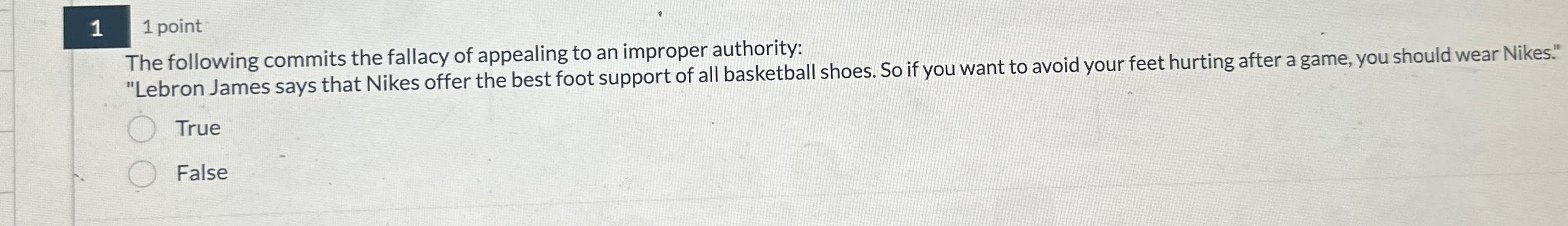 Solved 11 ﻿pointThe following commits the fallacy of | Chegg.com