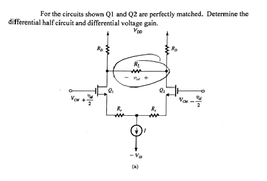 Solved For the circuits shown Q1 ﻿and Q2 ﻿are perfectly | Chegg.com