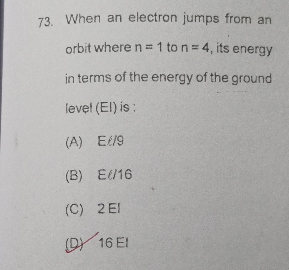 Solved 3. When an electron jumps from an orbit where n=1 to | Chegg.com