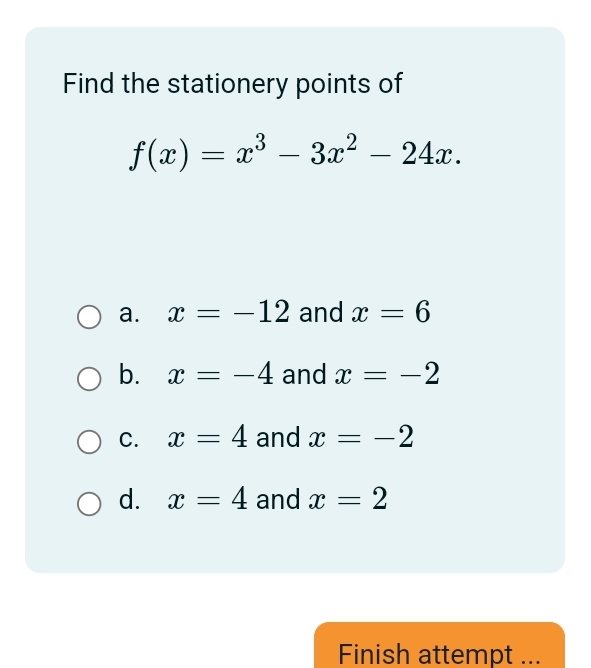 Solved Find the stationery points | Chegg.com