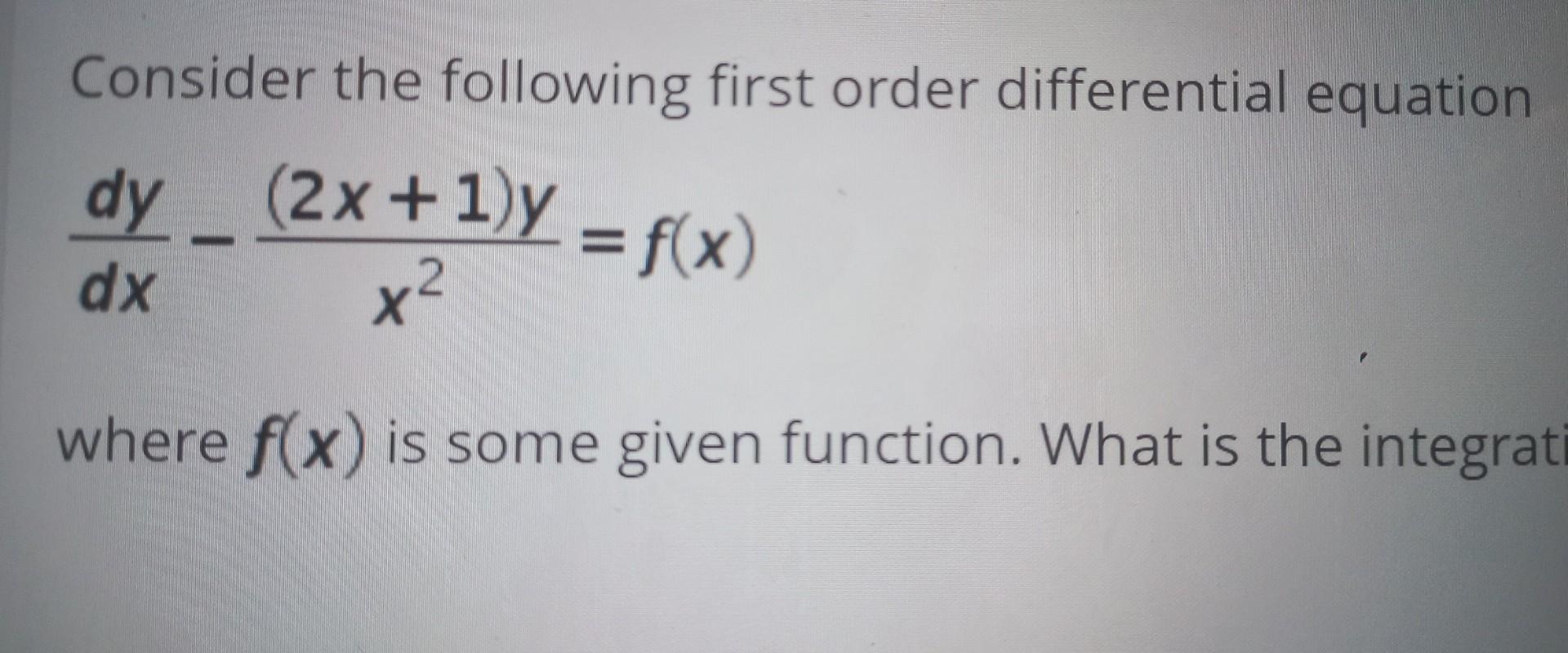 Consider the following first order differential | Chegg.com