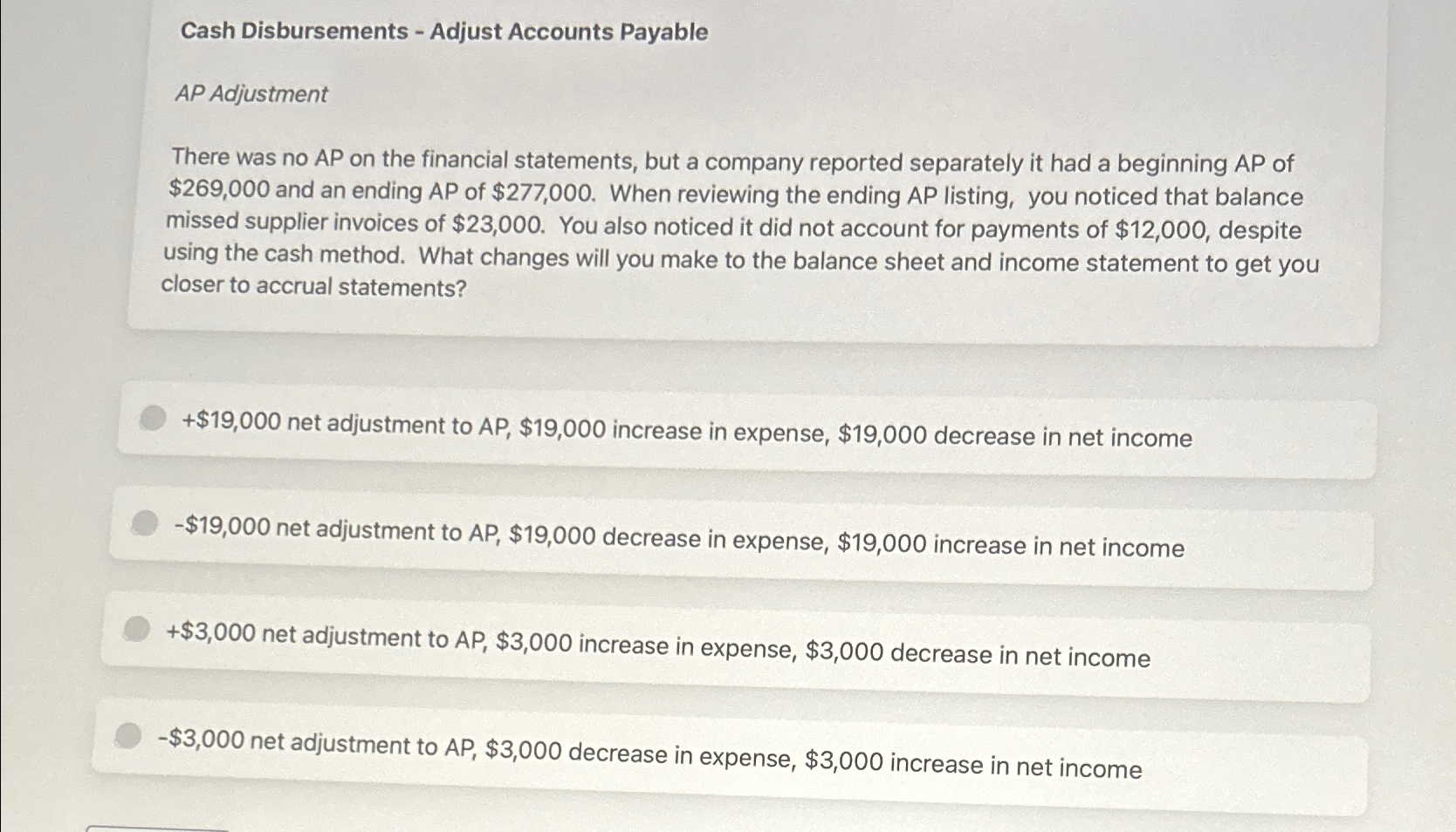 Solved Cash Disbursements - ﻿Adjust Accounts PayableAP | Chegg.com