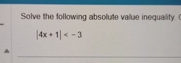 Solved Solve the following absolute value | Chegg.com