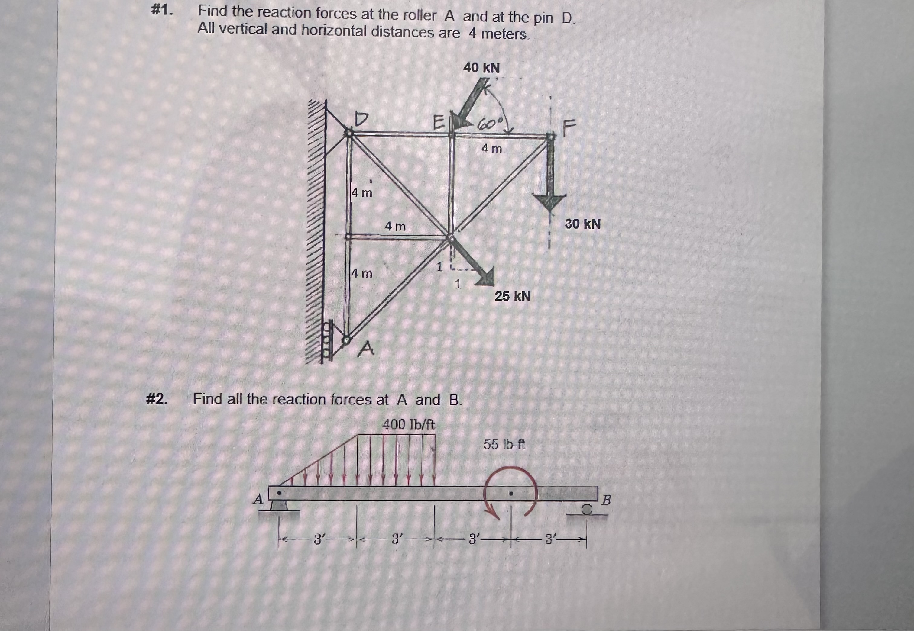 Solved This is a statics equilibrium question.question1 | Chegg.com