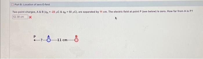 Solved Two point charges, A& B(qA=−23μC&qB=50μC), are | Chegg.com