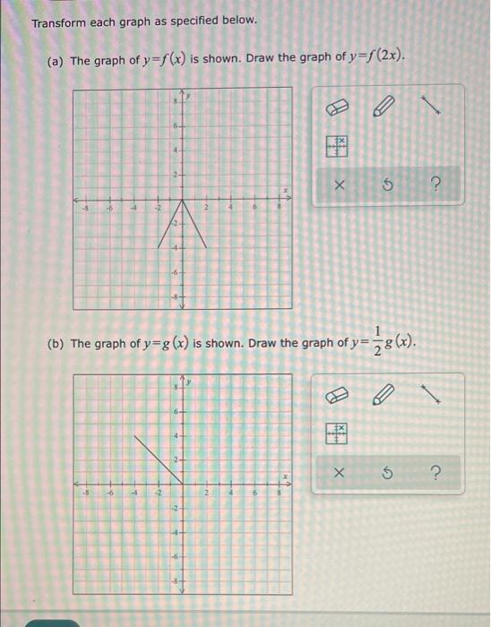 Solved Transform each graph as specified below. (a) The | Chegg.com