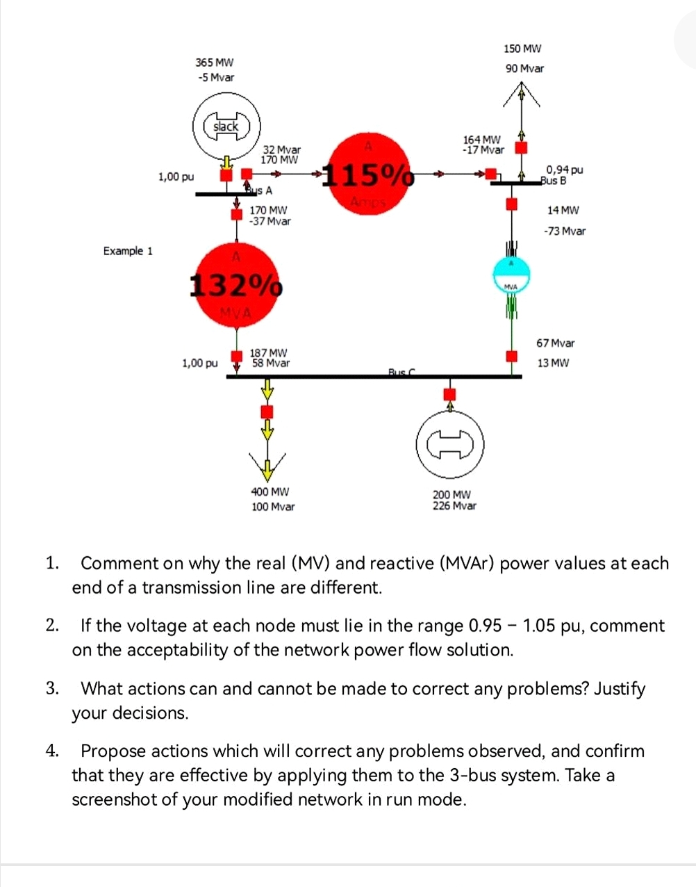 Solved Comment on why the real (MV) ﻿and reactive (MVAr) | Chegg.com