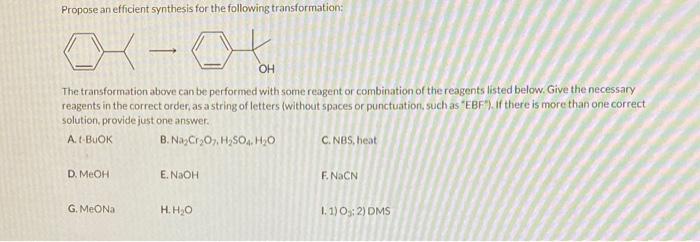 Solved Propose an efficient synthesis for the following | Chegg.com