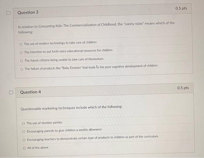 In relation to Consuming Kids: The Commercialization | Chegg.com