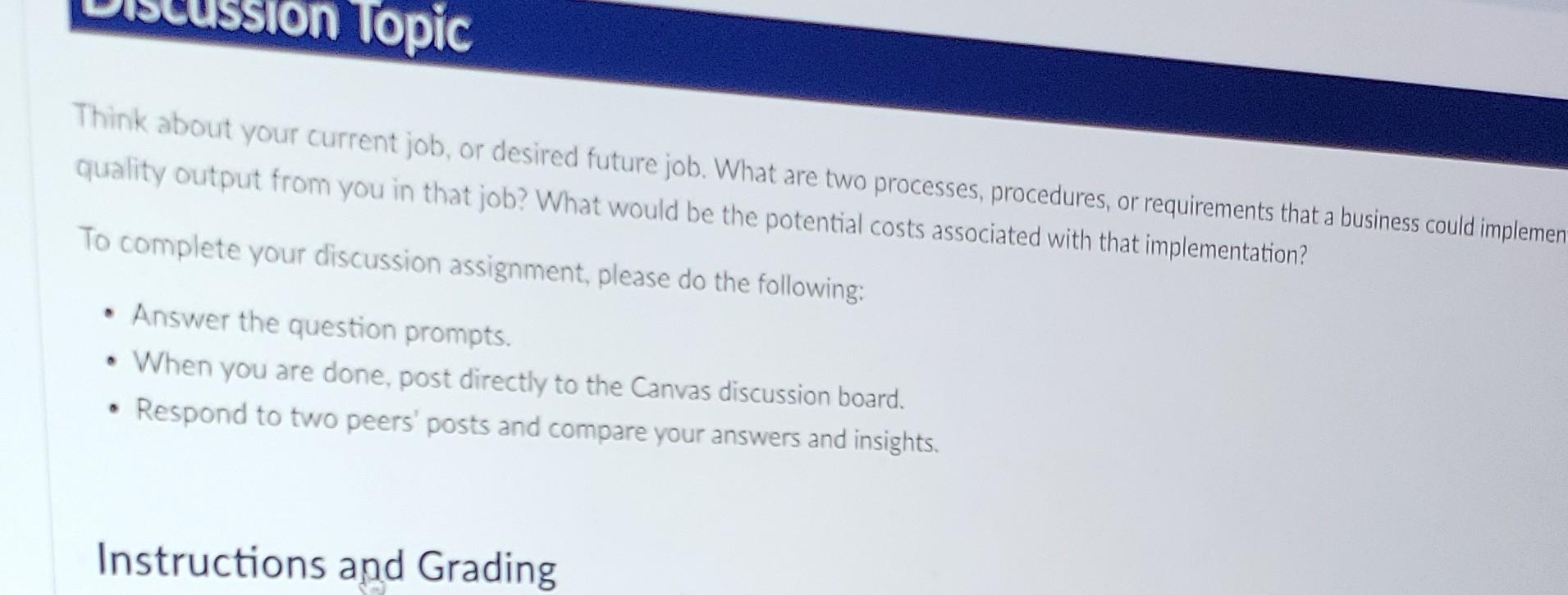 Solved Think about your current job, or desired future job. | Chegg.com