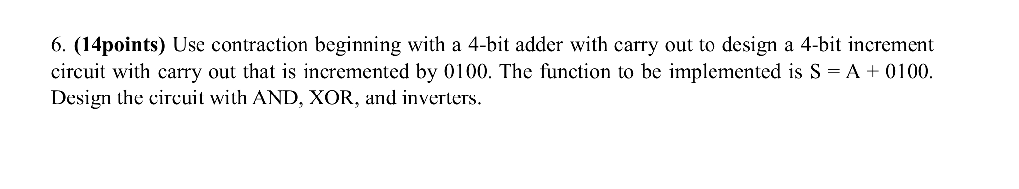 Solved (14points) ﻿Use contraction beginning with a 4-bit | Chegg.com
