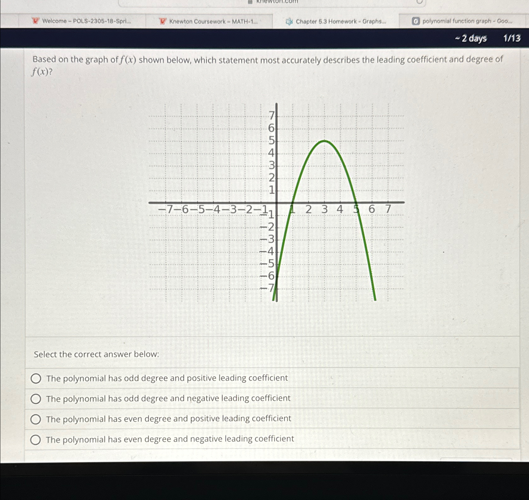 Solved Welcome - ﻿POLS-2305-18-Spri...Knewton Coursework - | Chegg.com