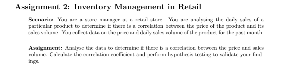 Solved Assignment 2: Inventory Management in RetailScenario: | Chegg.com