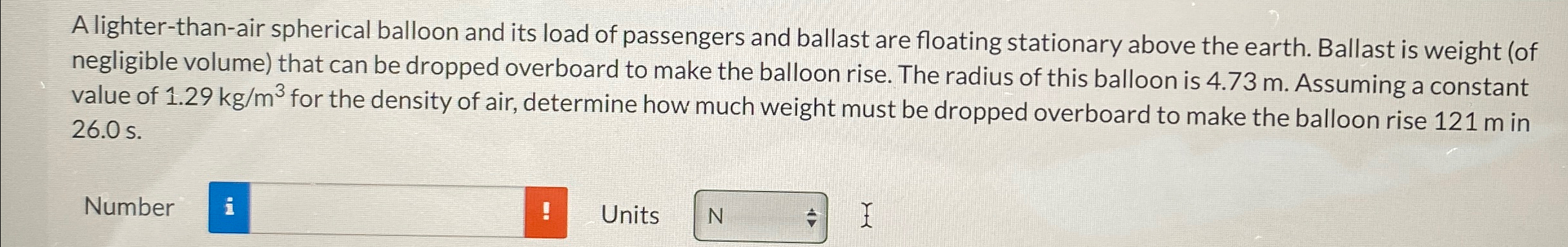 Solved A lighter-than-air spherical balloon and its load of | Chegg.com