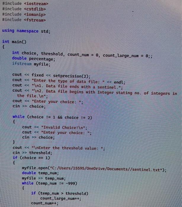 Solved Include tinclude include =θ,count_Large_num =θi; | Chegg.com