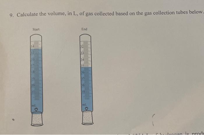 Solved 9. Calculate the volume, in L, of gas collected based | Chegg.com