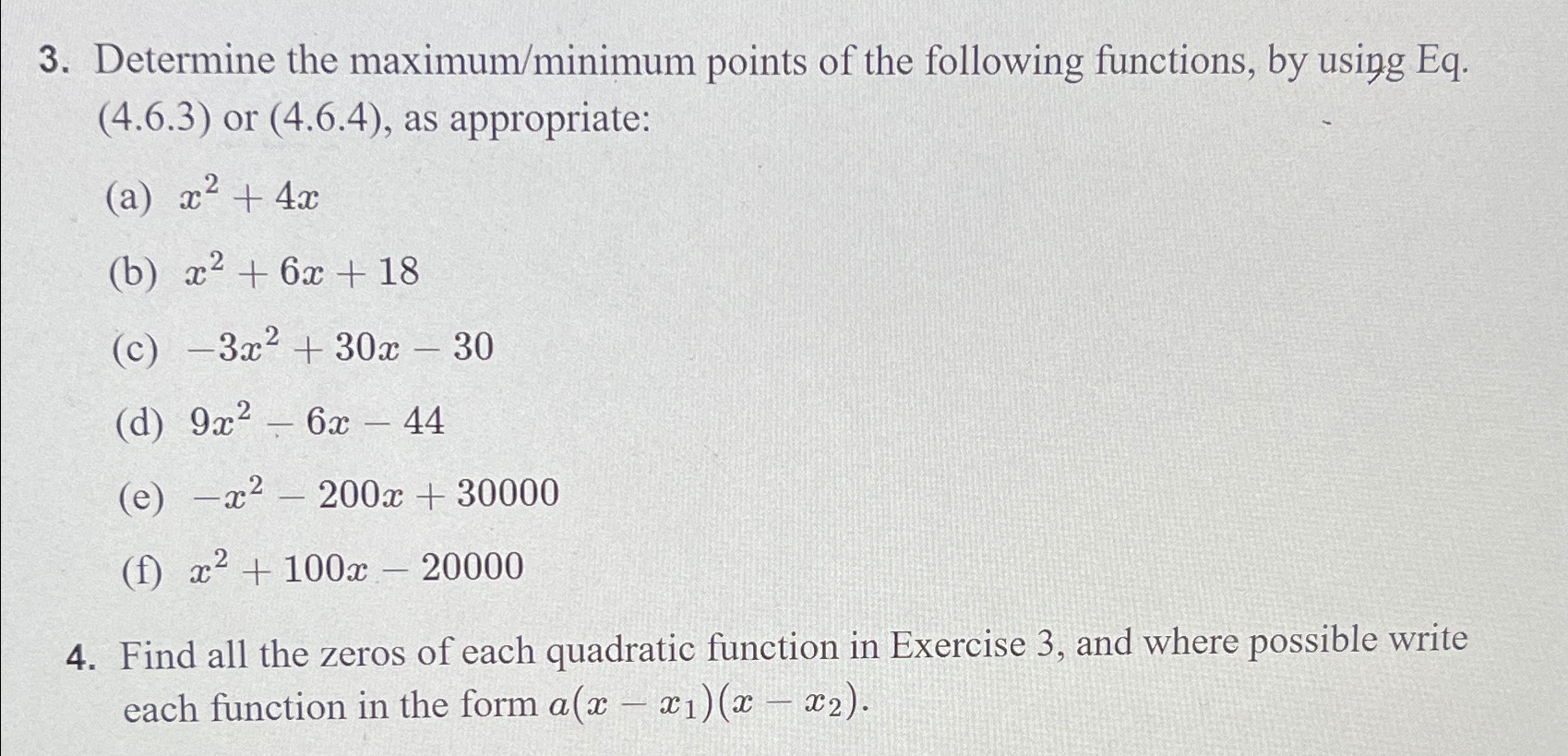 Solved Determine the maximum/minimum points of the following | Chegg.com