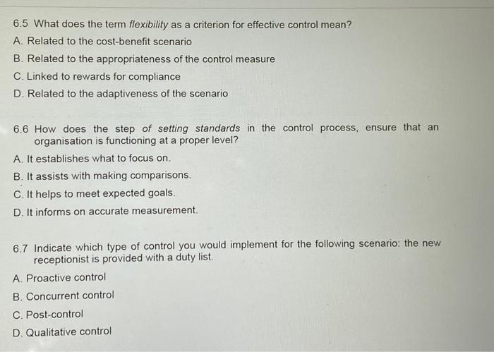 Solved 6.2 What does the setting of qualitative standards as | Chegg.com