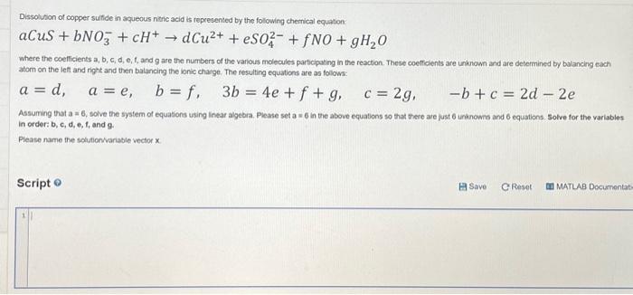 Solved Dissolution of copper sulfide in aqueous nitric acid | Chegg.com