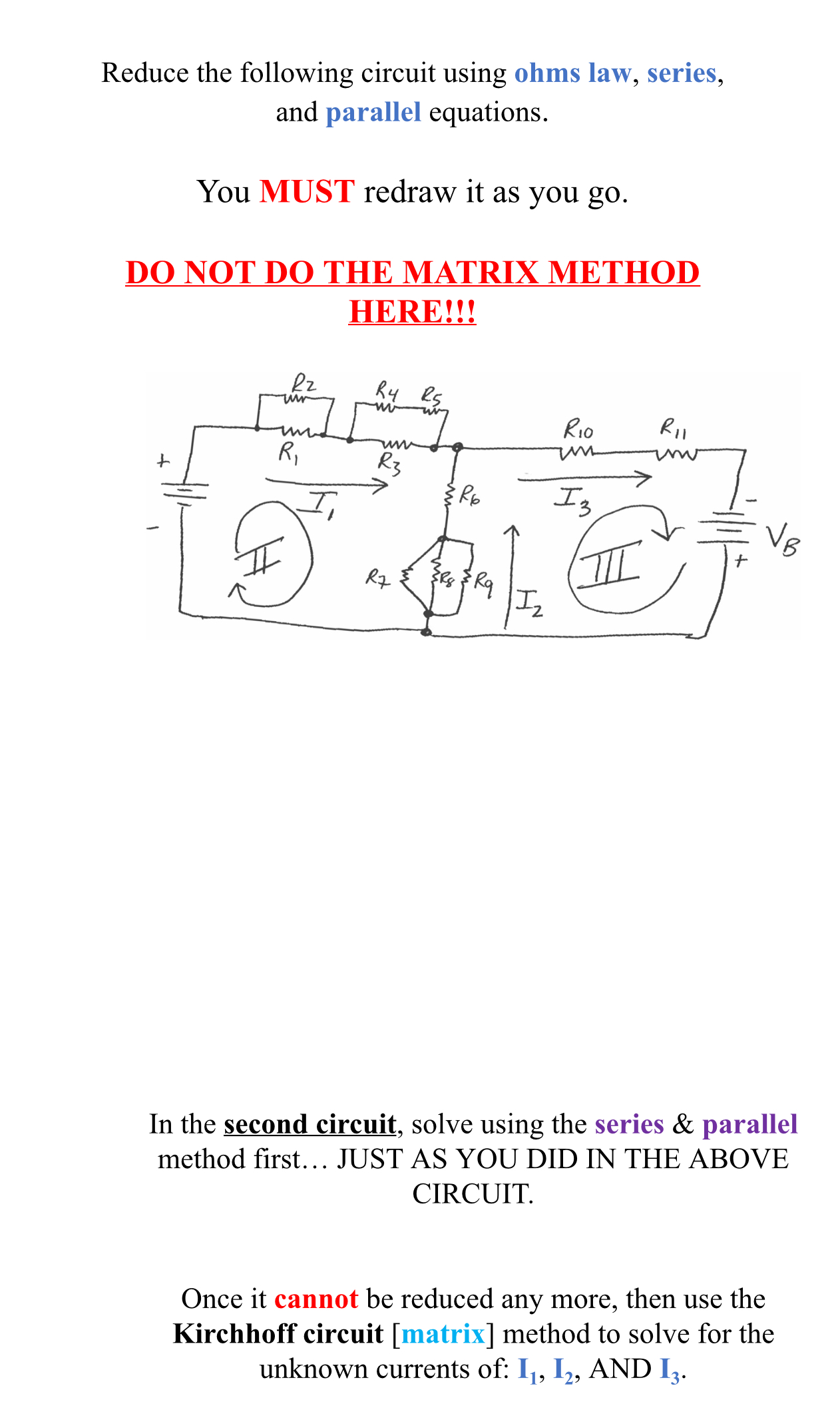 Solved Reduce the following circuit using ohms law, series, | Chegg.com