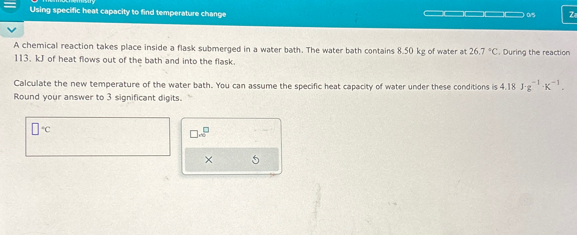 Solved Using specific heat capacity to find temperature | Chegg.com