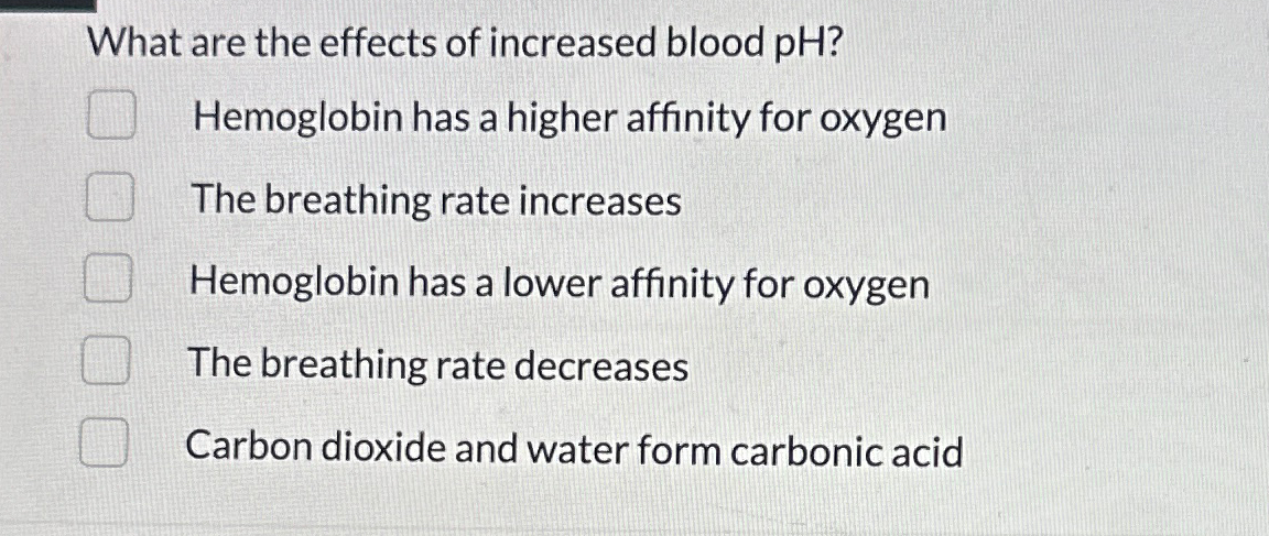 Solved What are the effects of increased blood | Chegg.com