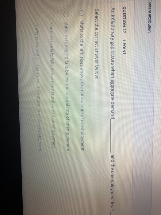 Solved Content attribution QUESTION 27 . 1 POINT An | Chegg.com