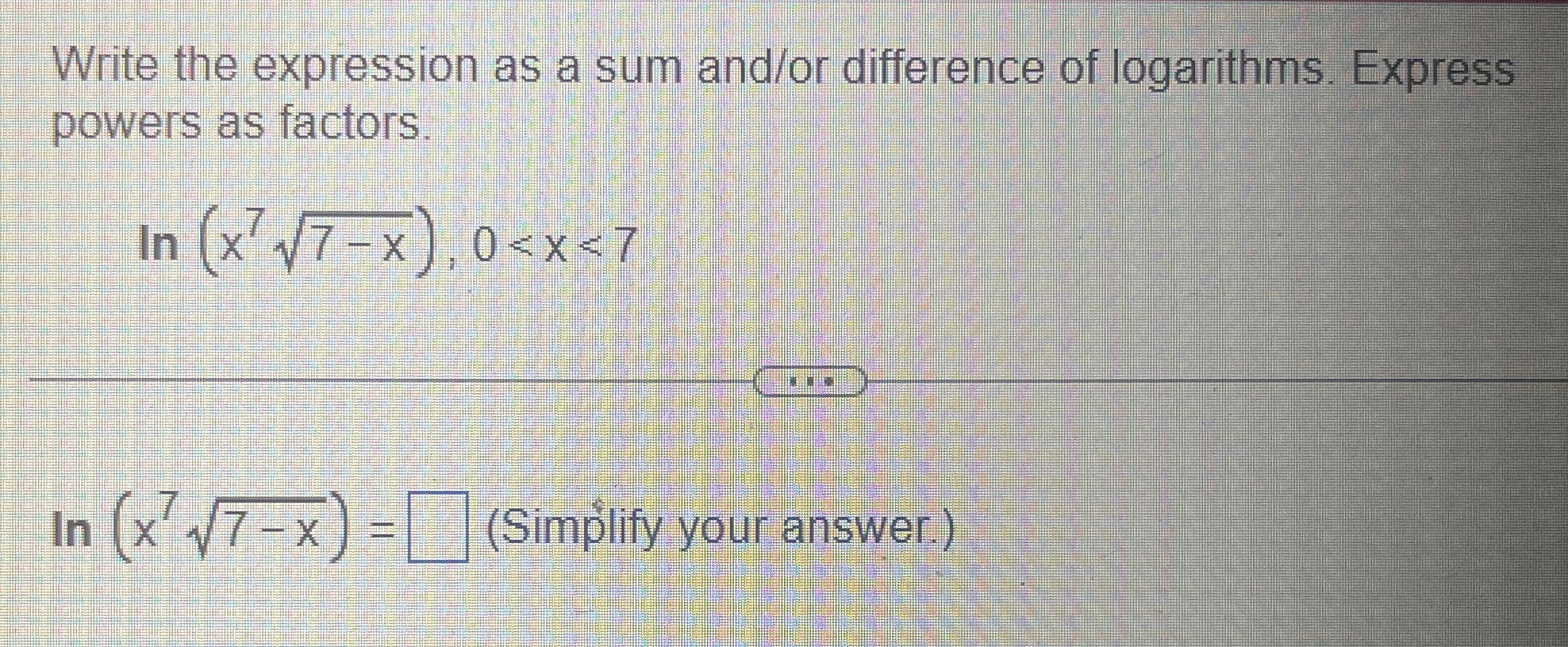 Solved Write the expression as a sum and/or difference of | Chegg.com