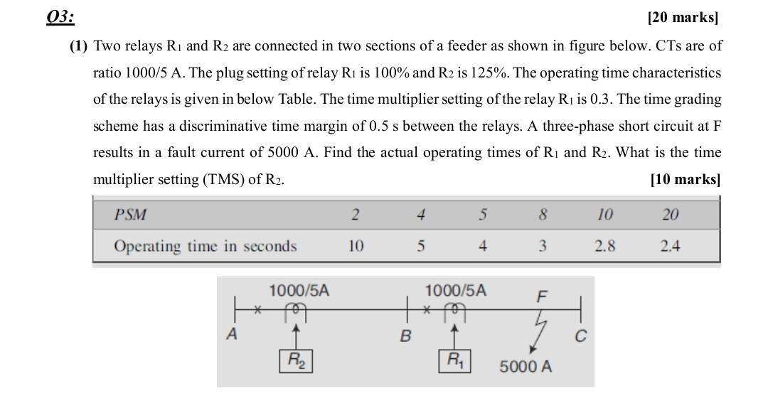 Solved 1) Two relays R1 and R2 are connected in two sections | Chegg.com
